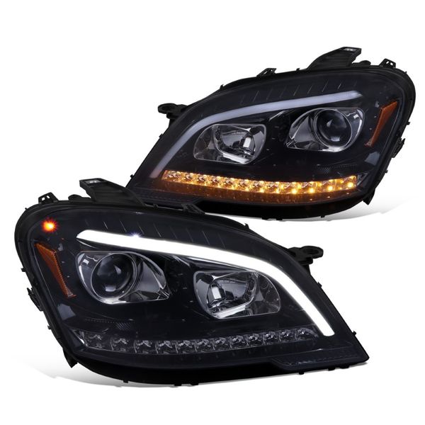 2009-2011 Mercedes Benz ML-Class [Halogen Model] Headlights LED Strip ...