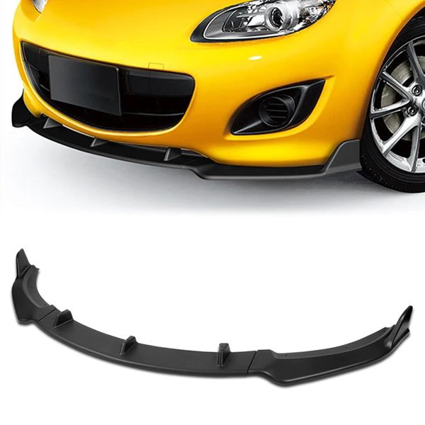 2009-2013 Mazda MX-5 Miata Front Bumper Lip 3 Pieces GV-Style - Matte Black