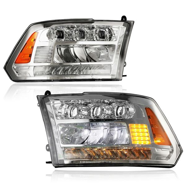2009-2018 Dodge Ram 1500 Full LED Jewel Projector Headlights w/ LED DRL ...