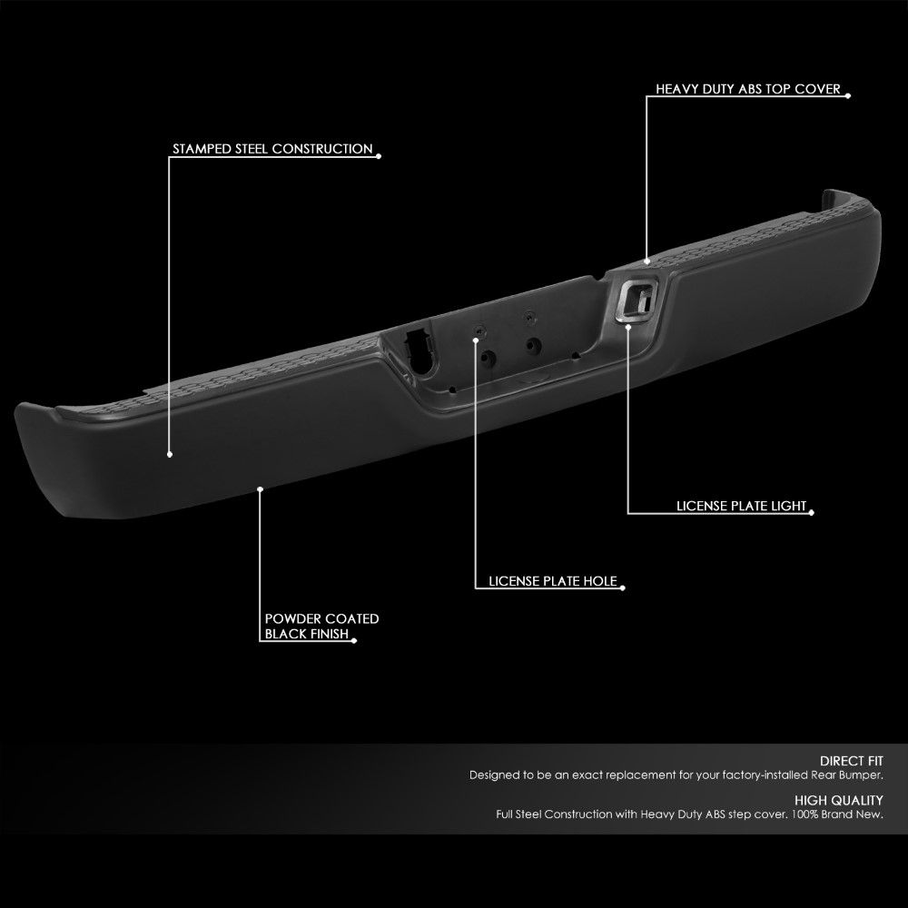 DNA - 2009-2019 Dodge Ram 1500 2500 3500 Rear Step Bumper w/o Parking ...