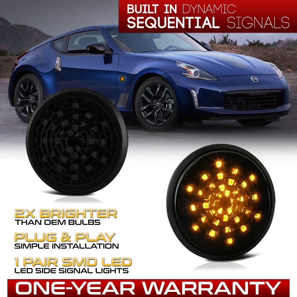 2009-2020 Nissan 370Z Z34 Sequential Signal LED Side Marker Lights ...