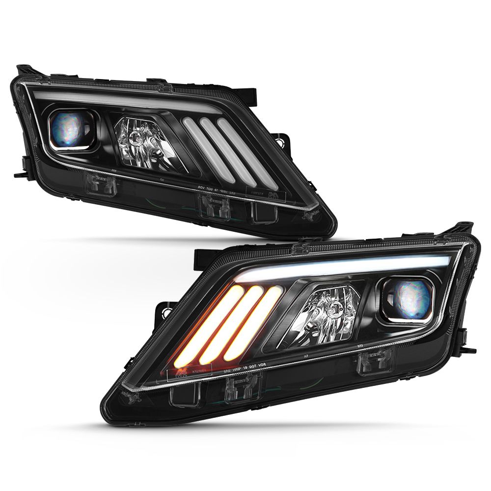 2010-2012 Ford Fusion [Halogen Type] LED DRL Projector Headlights - Black