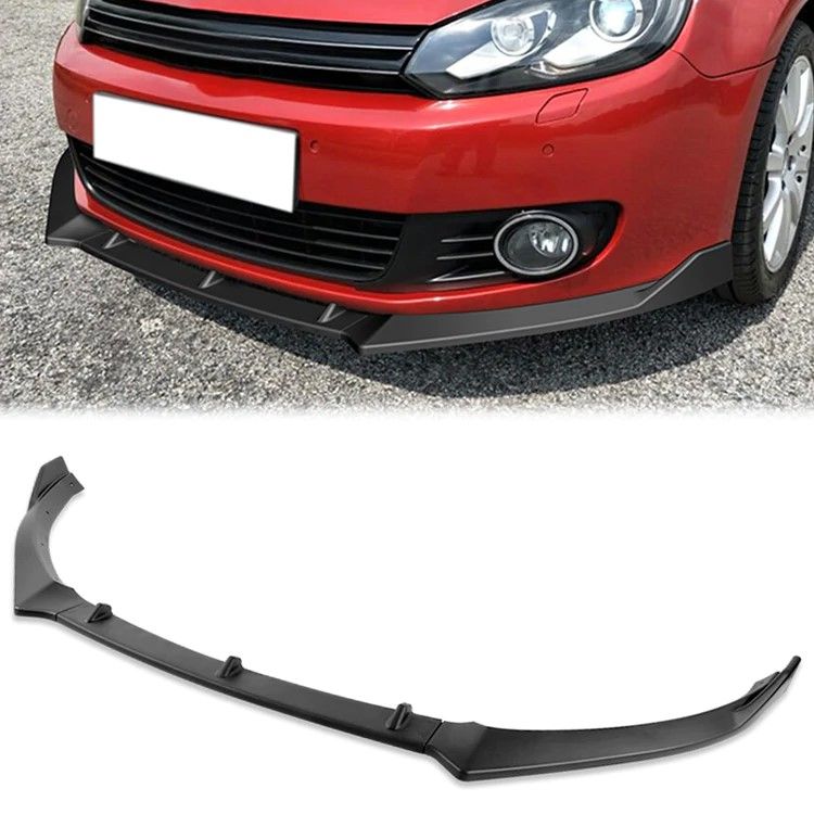 2010-2013 Volkswagen Golf 6 Front Bumper Lip 3 Pieces STP Style - Matte ...