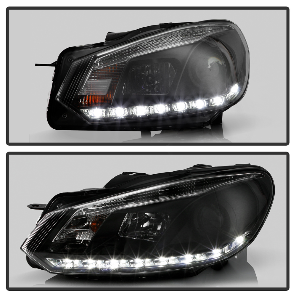 2010-2014 Volkswagen Golf / GTI R8 Style LED Strip Projector Headlights ...