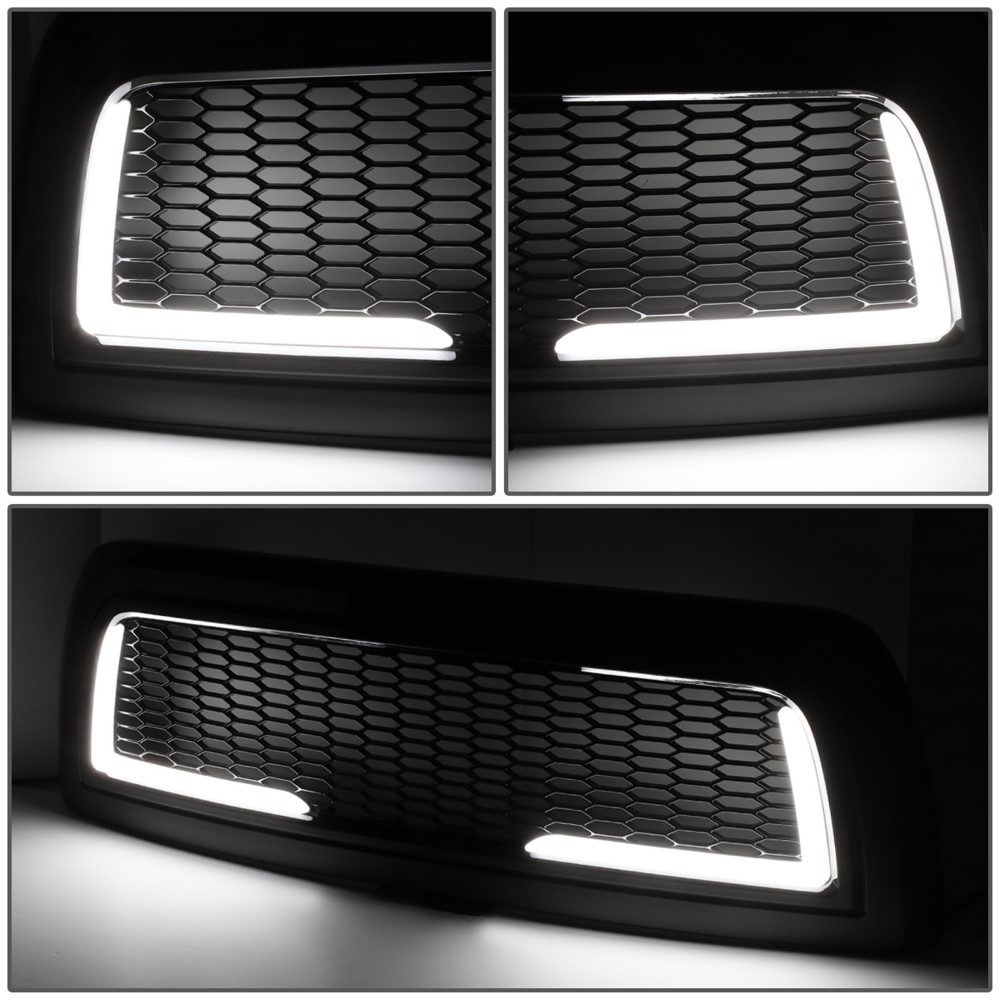 2010-2018 Dodge Ram 2500/3500 Glossy Badgeless LED DRL Strip Black ...