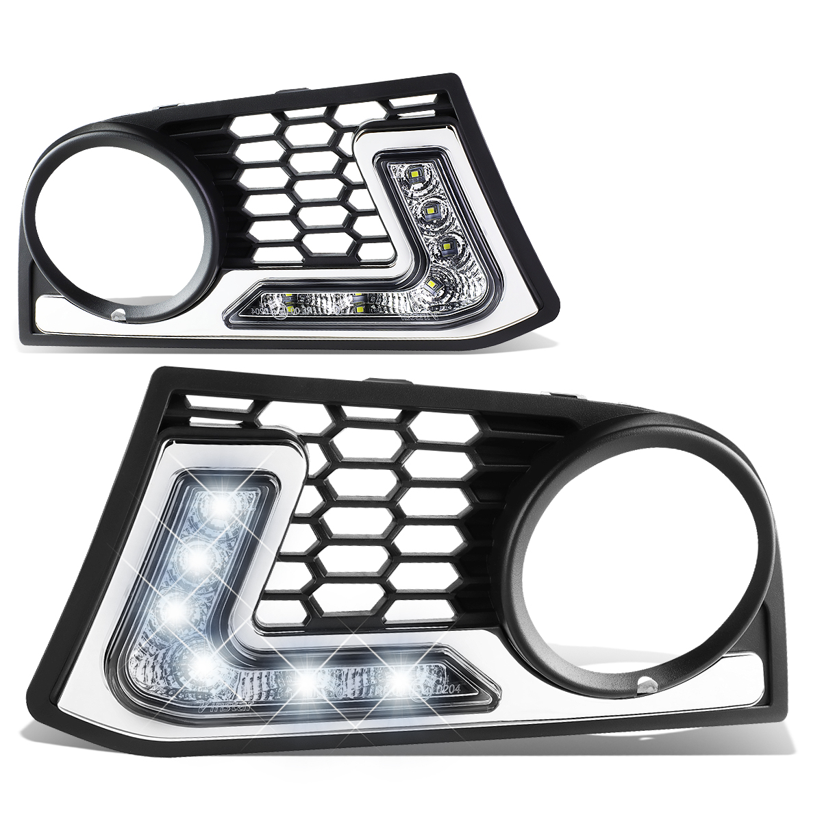 2011-13 BMW F10 5-Series Pair of Front Bumper Fog Light Bezel ...