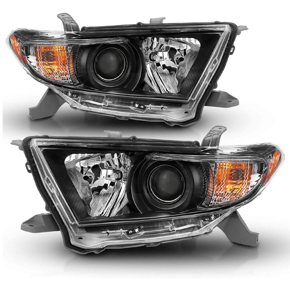 CG 2011-2013 Toyota Highlander Replacement Headlights - Black