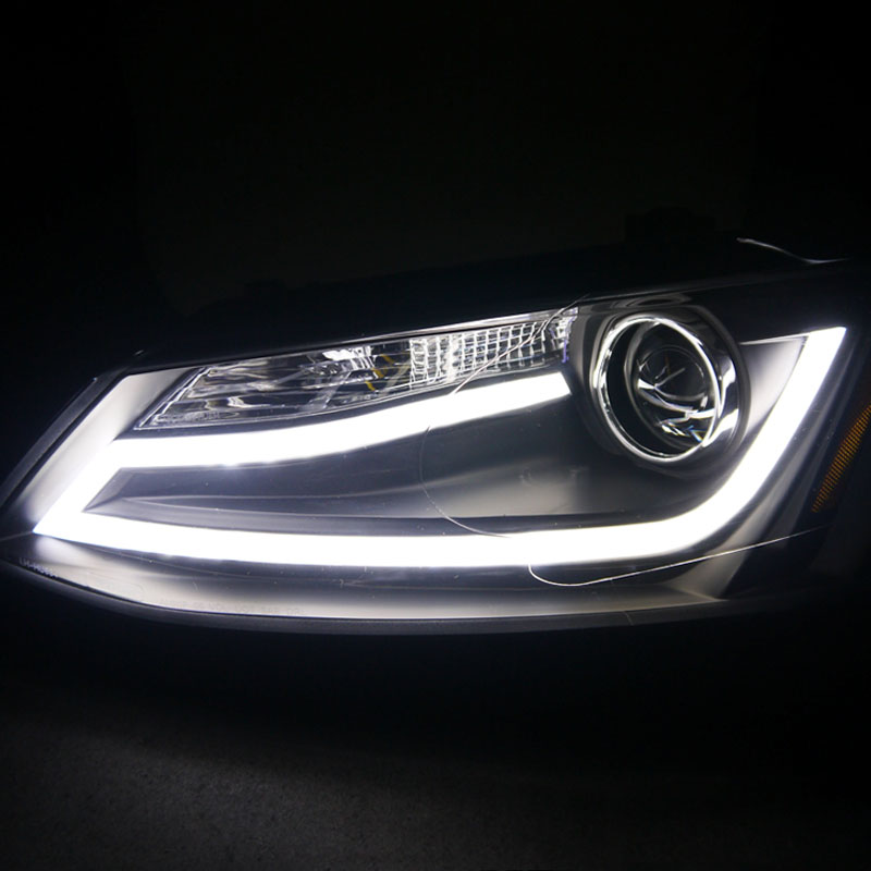 2011-2013 Volkswagen Jetta Euro Style LED DRL Projector Headlights ...