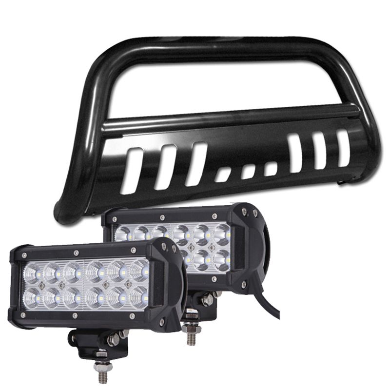 2011-2014 Dodge Durango Black Bull Bar + 36W CREE LED Fog Lights