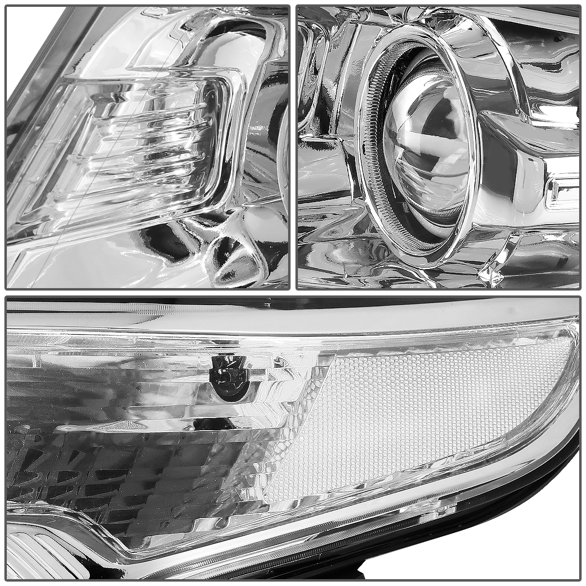 HID Xenon + 2011-2015 Ford Explorer Projector Headlights - Chrome Clear