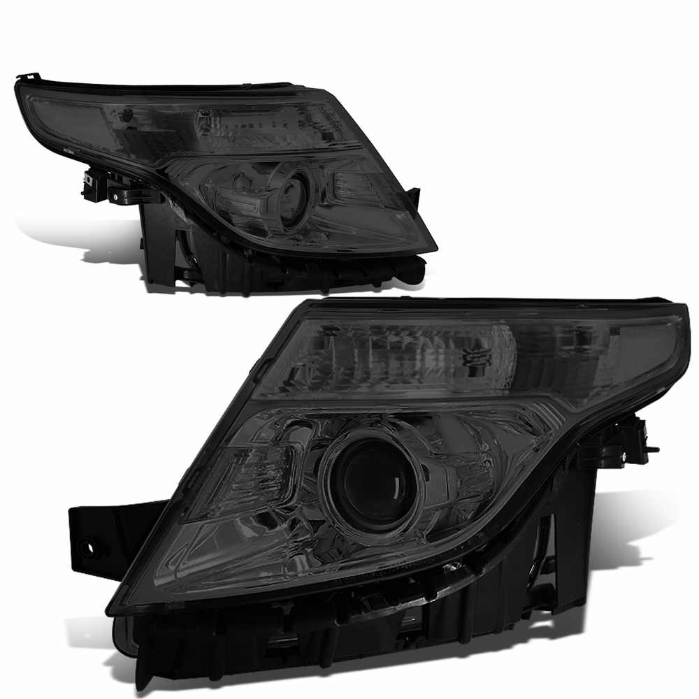HID Xenon + 2011-2015 Ford Explorer Projector Headlights - Smoked Clear