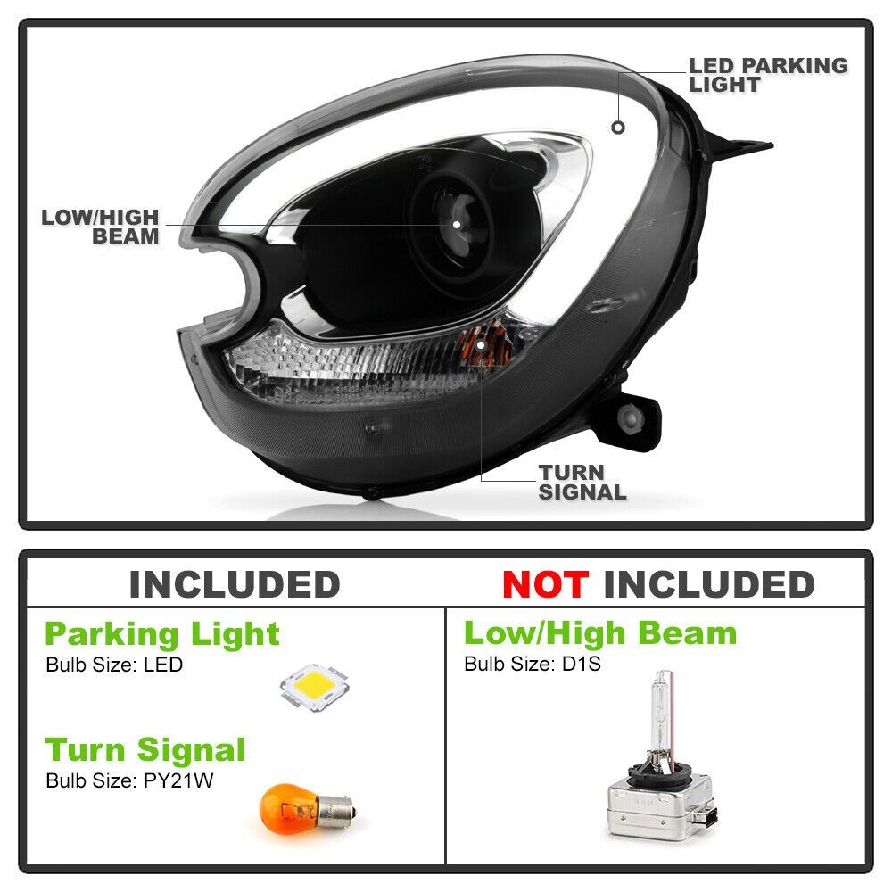 2011-2016 Mini Cooper Countryman HID/Xenon [W/O AFS] LED Tube Projector ...