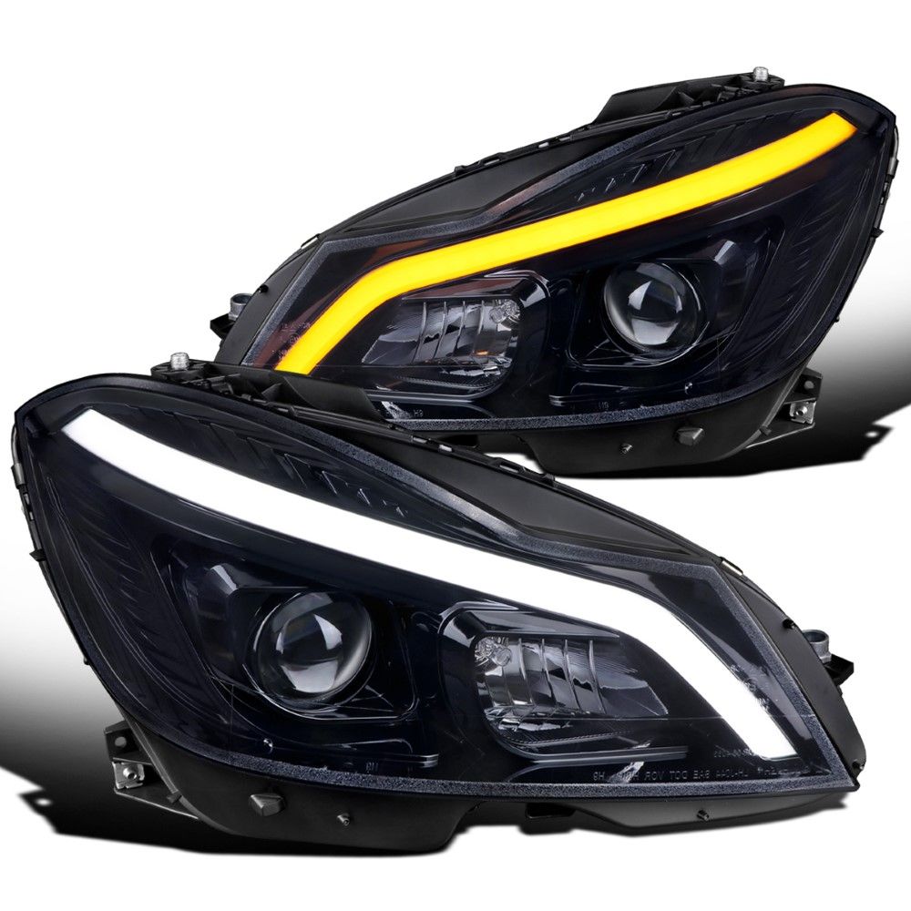 2012-2014 Mercedes-Benz W204 C250 C300 Projector Headlights w/ LED DRL ...