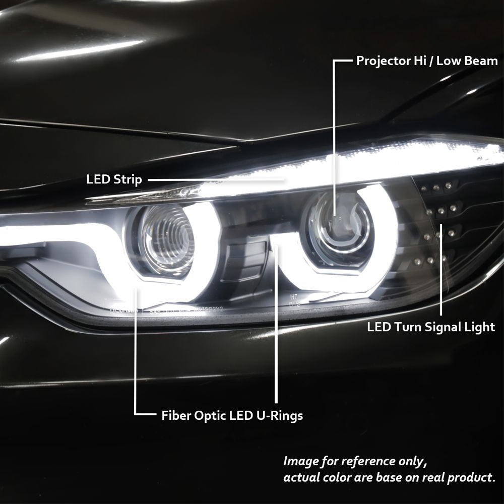 2012-2015 F30 3 Series Sedan Dual U-Bar Projector Headlights w/ LED ...