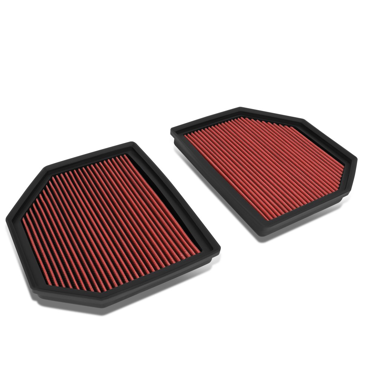 2012-2019 BMW M3/M4/M5/M6 Pair Red Reusable Drop-In Dry Panel Air ...