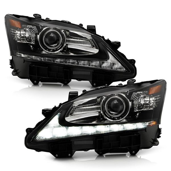 2013-2015 Lexus GS350 GS450h HID w/o AFS LED DRL Projector Headlights - Set