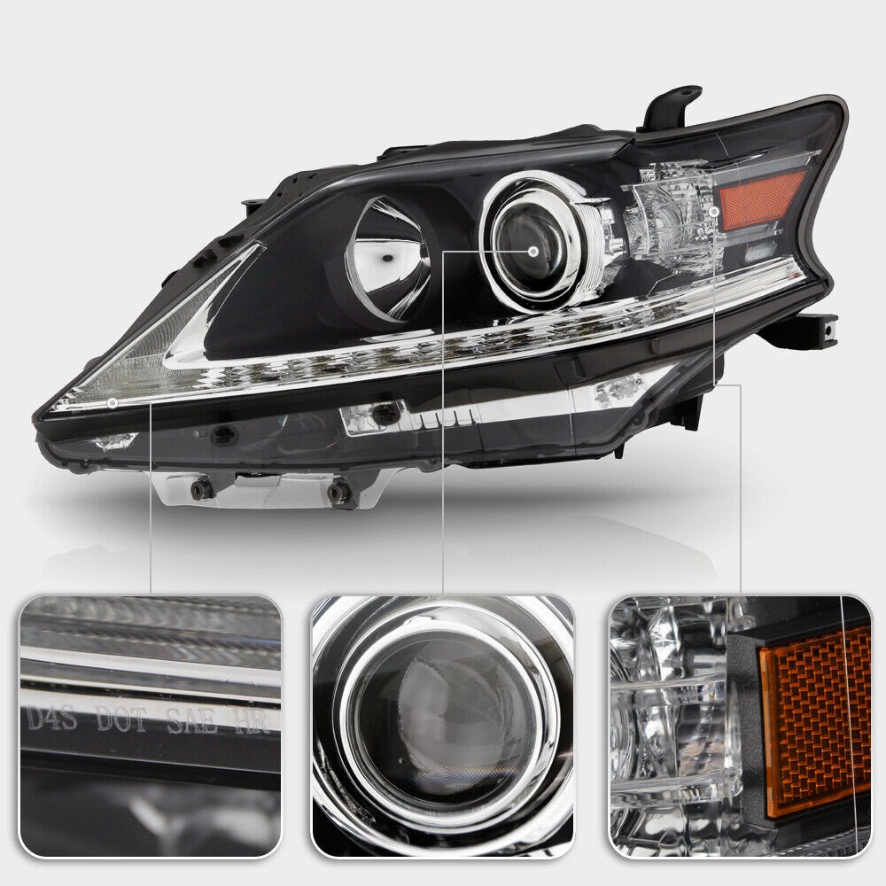 2013-2015 Lexus RX350/RX450H [Xenon HID Model] Non-AFS Projector Black ...