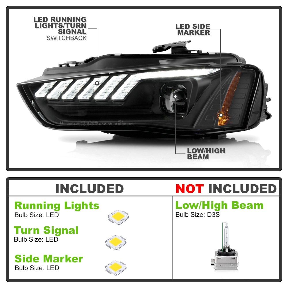 Spyder 2013-2016 Audi A4/S4 [Xenon HID Models] Signature Series ...