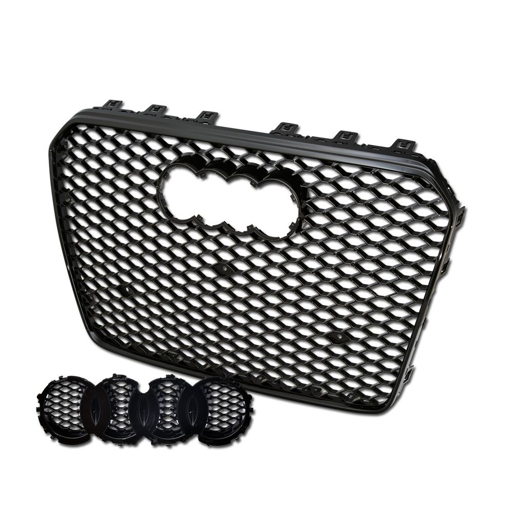 JL|FG-A513-RS-BK|2013-2016 Audi A5 RS Honeycomb Mesh Front Hood Bumper ...