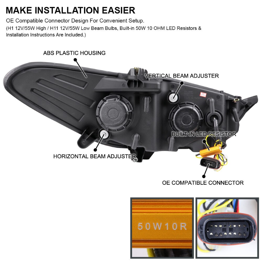 2013-2016 Ford Fusion LED Tube Running Light / Switchback Turn Signal ...