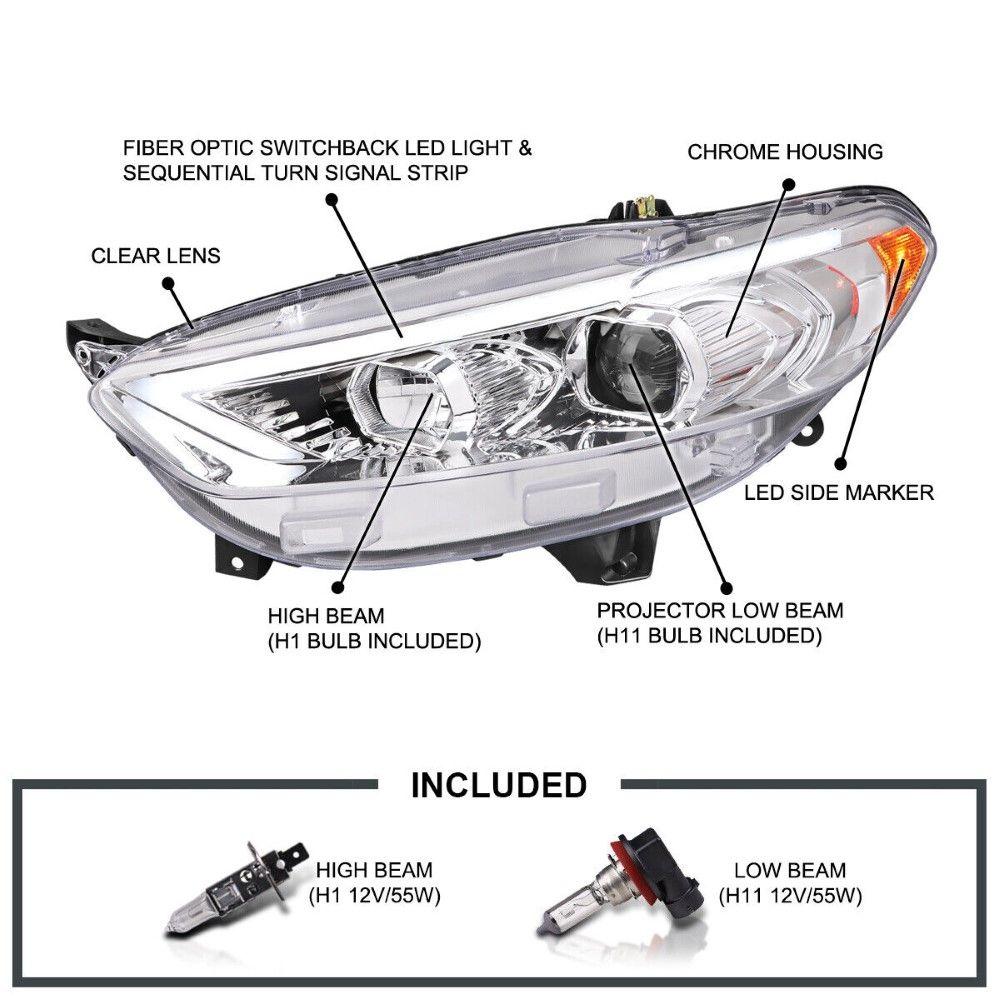 2013-2016 Ford Fusion LED Tube Running Light / Switchback Turn Signal ...