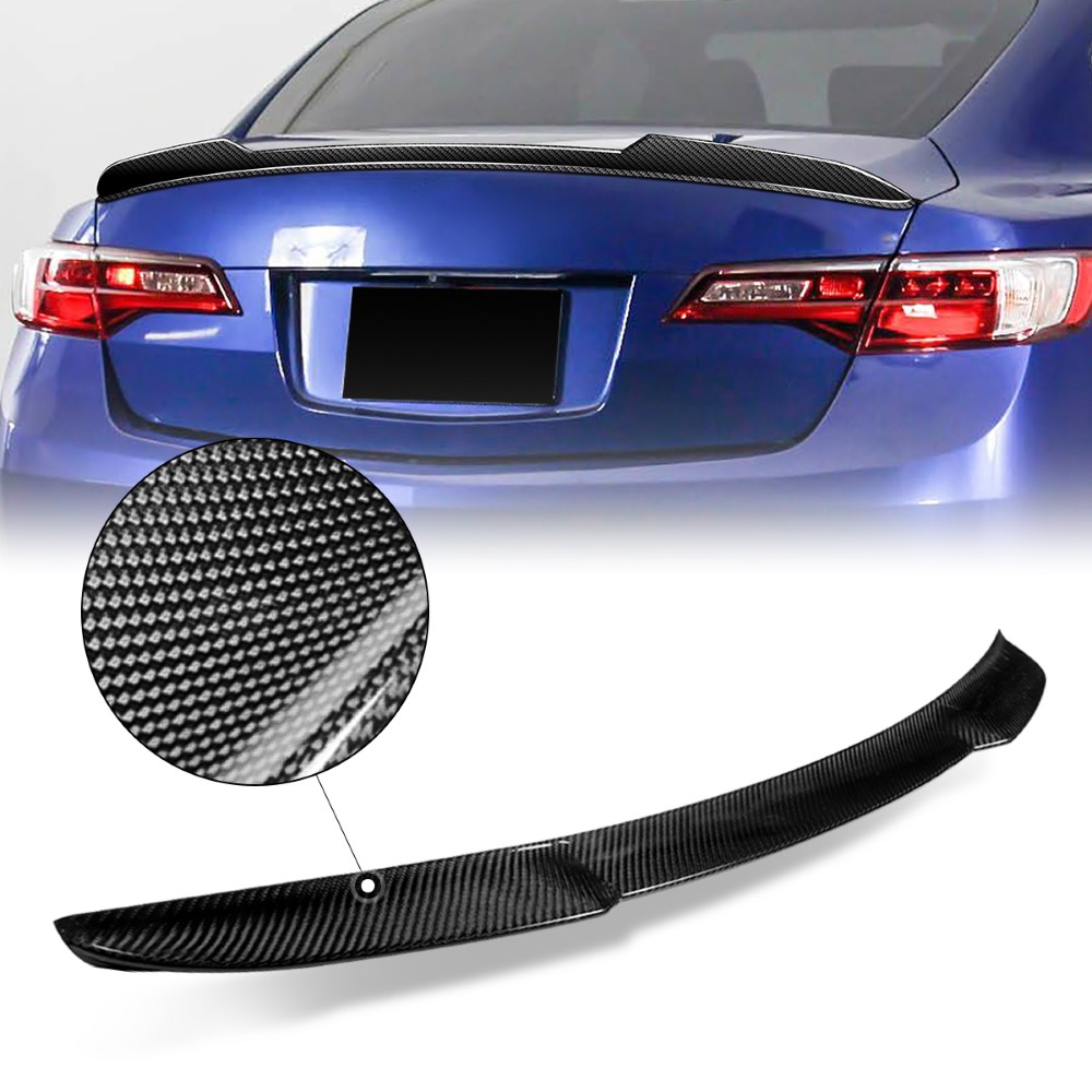 2013-2018 Acura ILX Real Carbon Fiber V-Style Rear Trunk Lid Spoiler ...