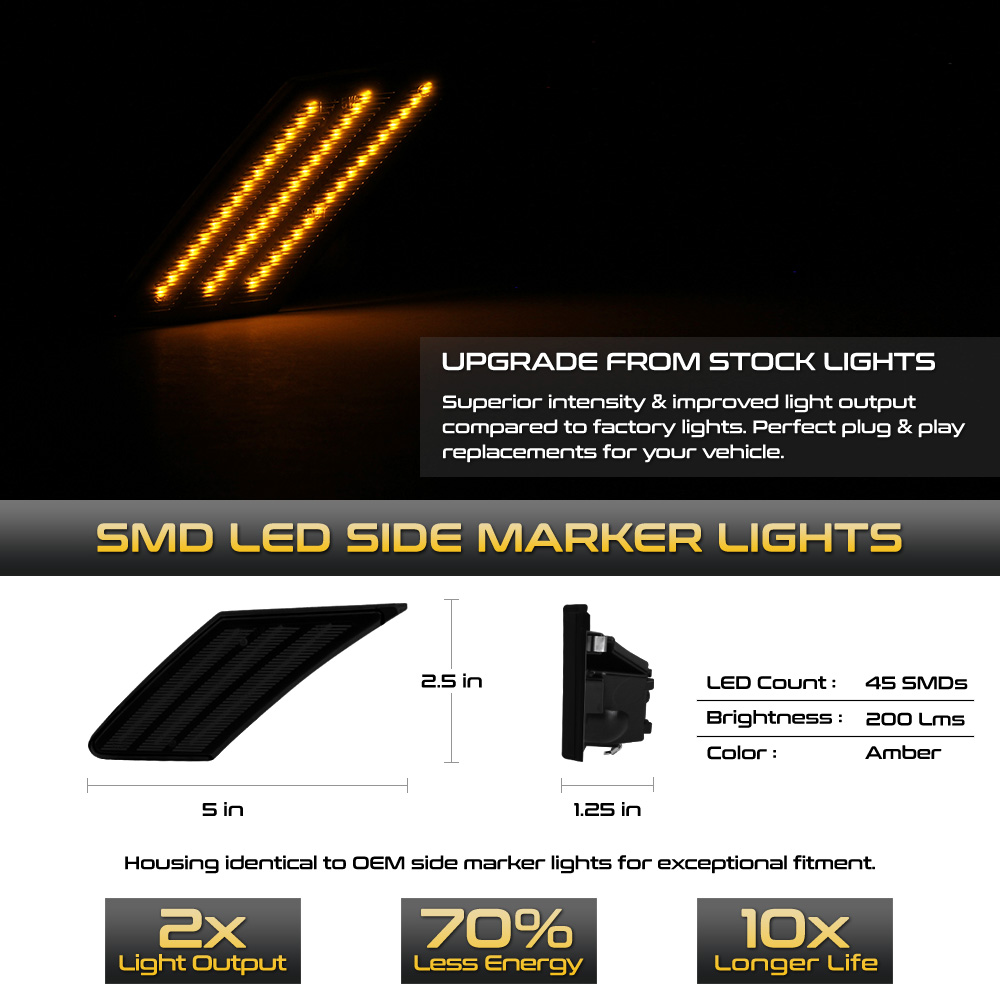 2013-2020 FR-S/BRZ/86 Front LED Side Marker Lights - Smoked Lens - LAC ...