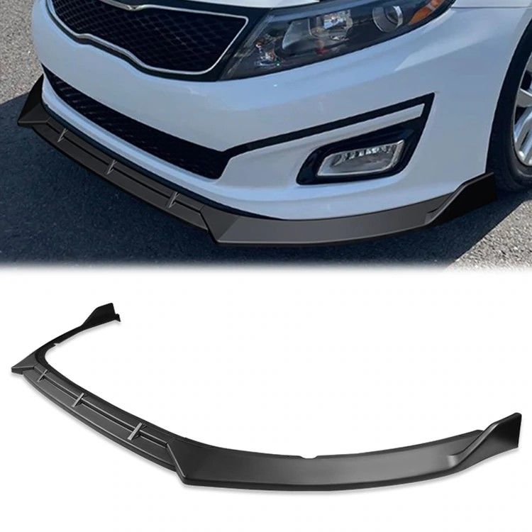 2014-2015 Kia Optima Front Bumper Lip - 3 Pieces STP Style - Matte Black