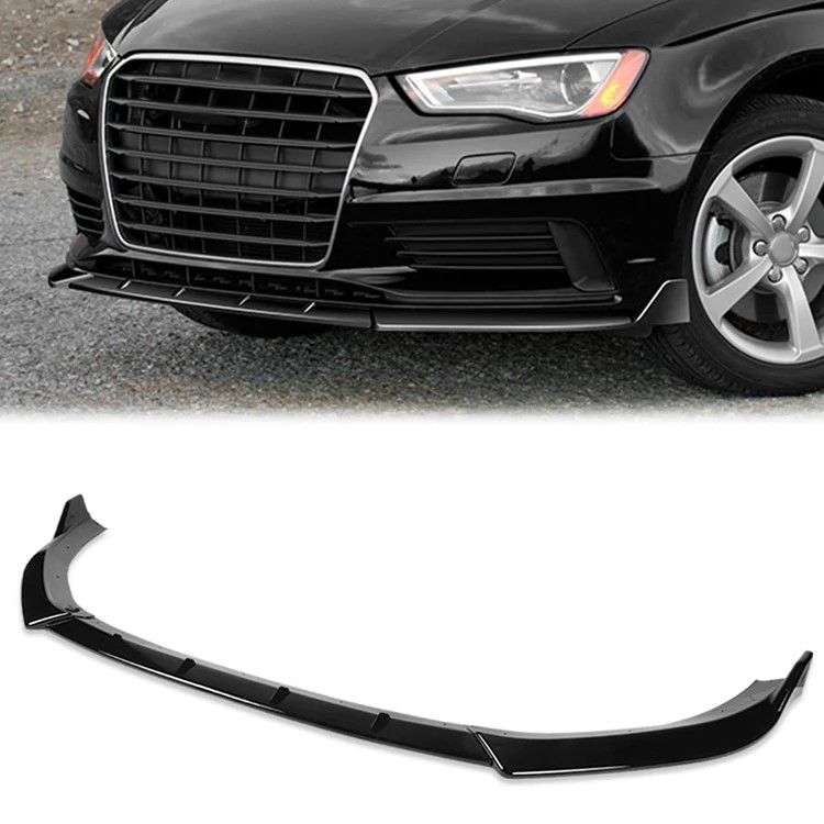 2014-2016 Audi A3 Front Bumper Lip - 3 Pieces STP Style - Gloss Black