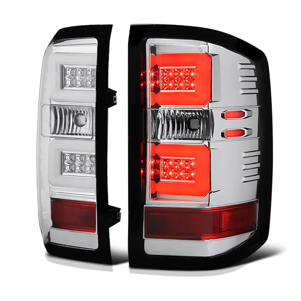 2014-2019 Chevy Silverado Performance LED-Tube Tail Lights - Chrome