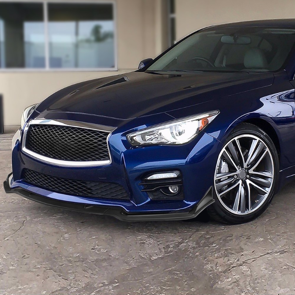 2014-2017 Infiniti Q50 Sport Front Bumper Lip - 3 Pieces Design - Matte ...