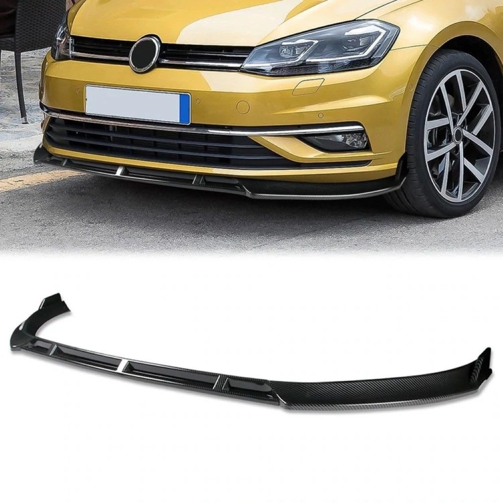 2014-2017 Volkswagen Golf Front Bumper Lip - 3 Pieces Design - CF Look