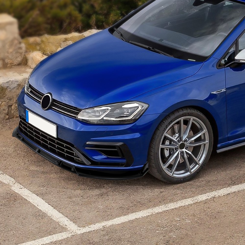 2014-2017 Volkswagen Golf Front Bumper Lip - 3 Pieces Design - Gloss Black