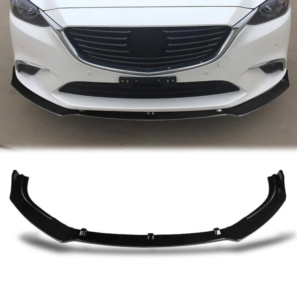 2014-2018 Mazda 6 Front Bumper Lip - 3 Pieces Design - Gloss Black