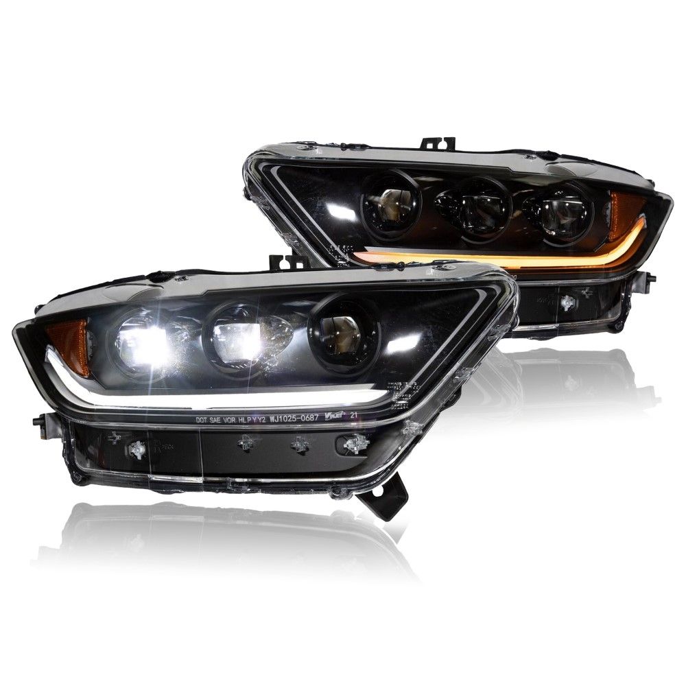 Winjet 2015-2017 Ford Mustang [Full LED] Headlights with LED DRL Strip ...