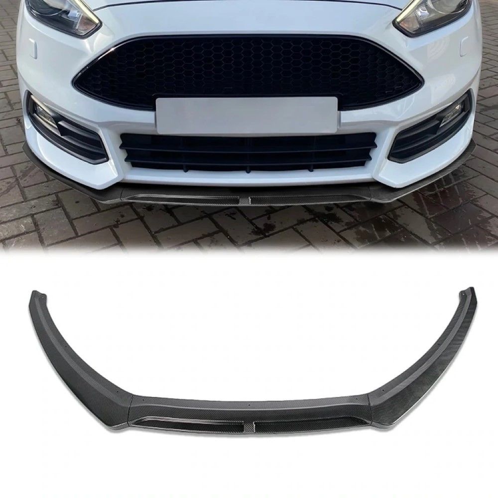 2015-2018 Ford Focus Front Bumper Lip - 3 Pieces Design - CF Look