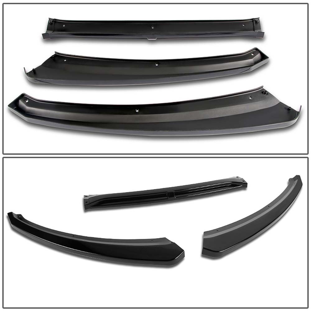 2015-2018 Ford Focus Front Bumper Lip - 3 Pieces Design - Gloss Black