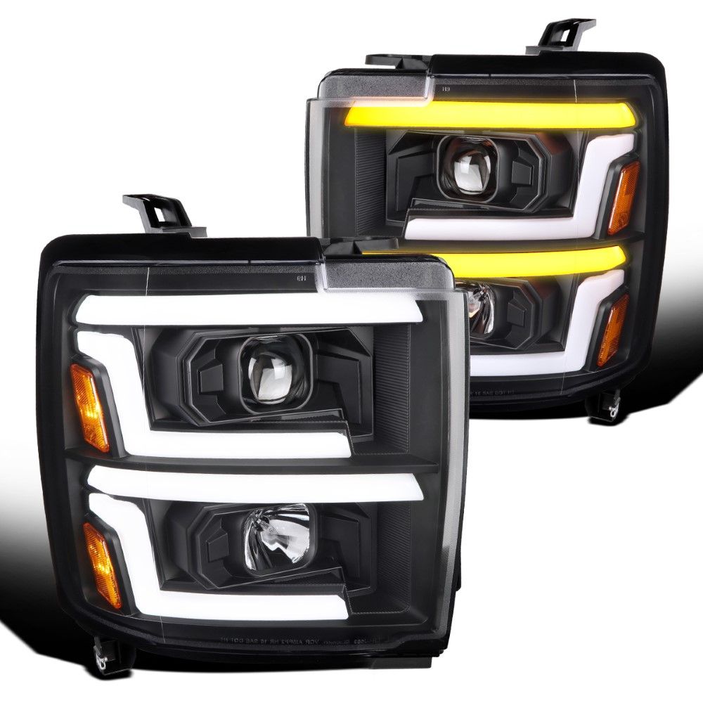 2015-2019 Chevrolet Silverado 2500HD/3500HD LED Optic Strip Headlights ...