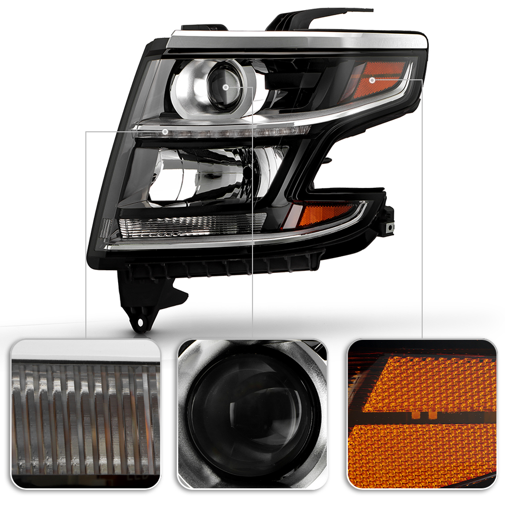 2015-2020 Chevy Suburban|Tahoe HID/Xenon Trim Projector Headlight - Passenger Side - HD-JH ...