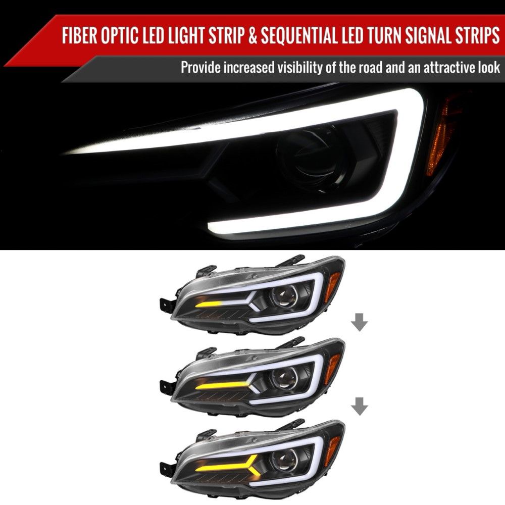 2015-2021 Subaru WRX / 15-17 STI LED Bar Projector Headlight w ...