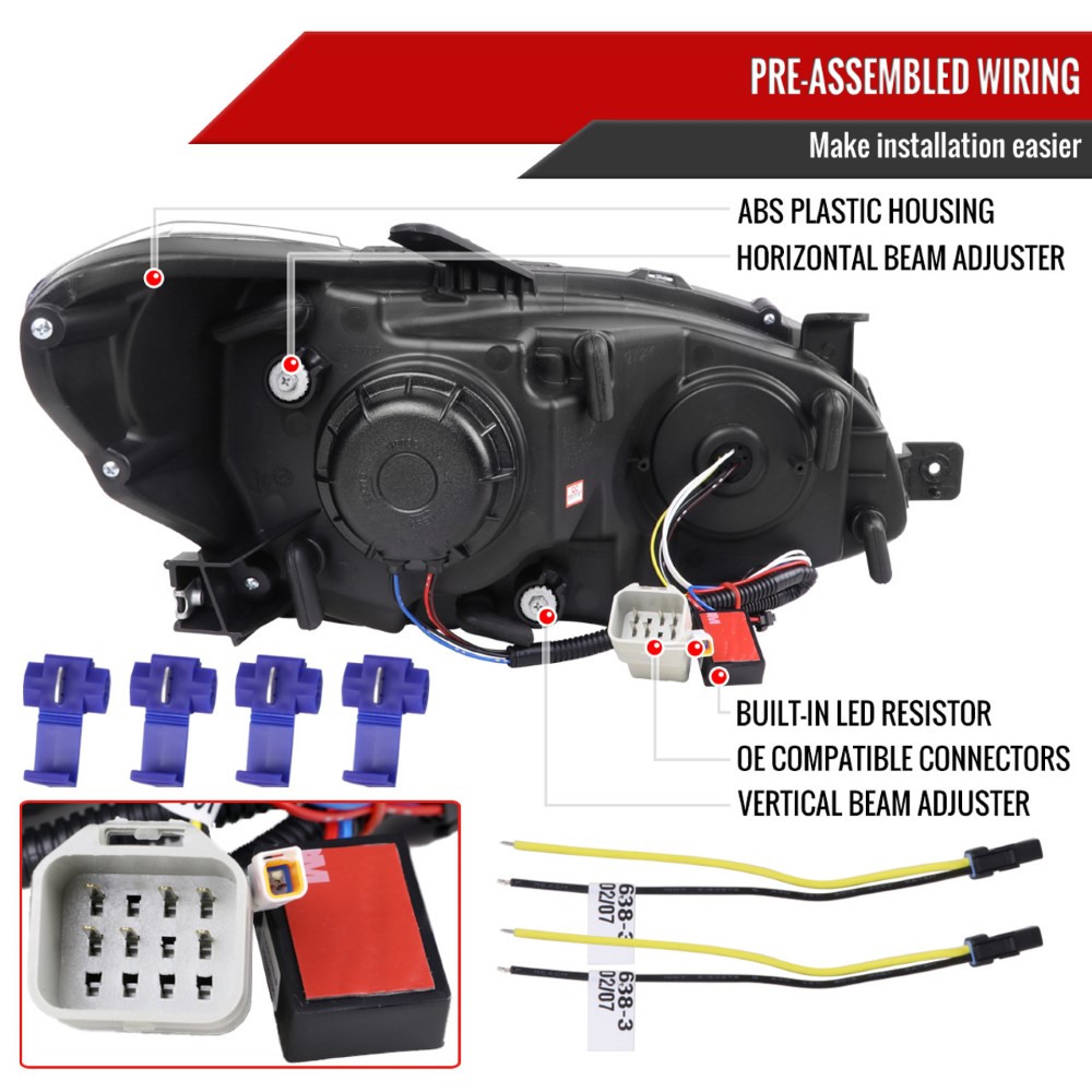 2015-2021 Subaru WRX / 15-17 STI LED Bar Projector Headlight w ...