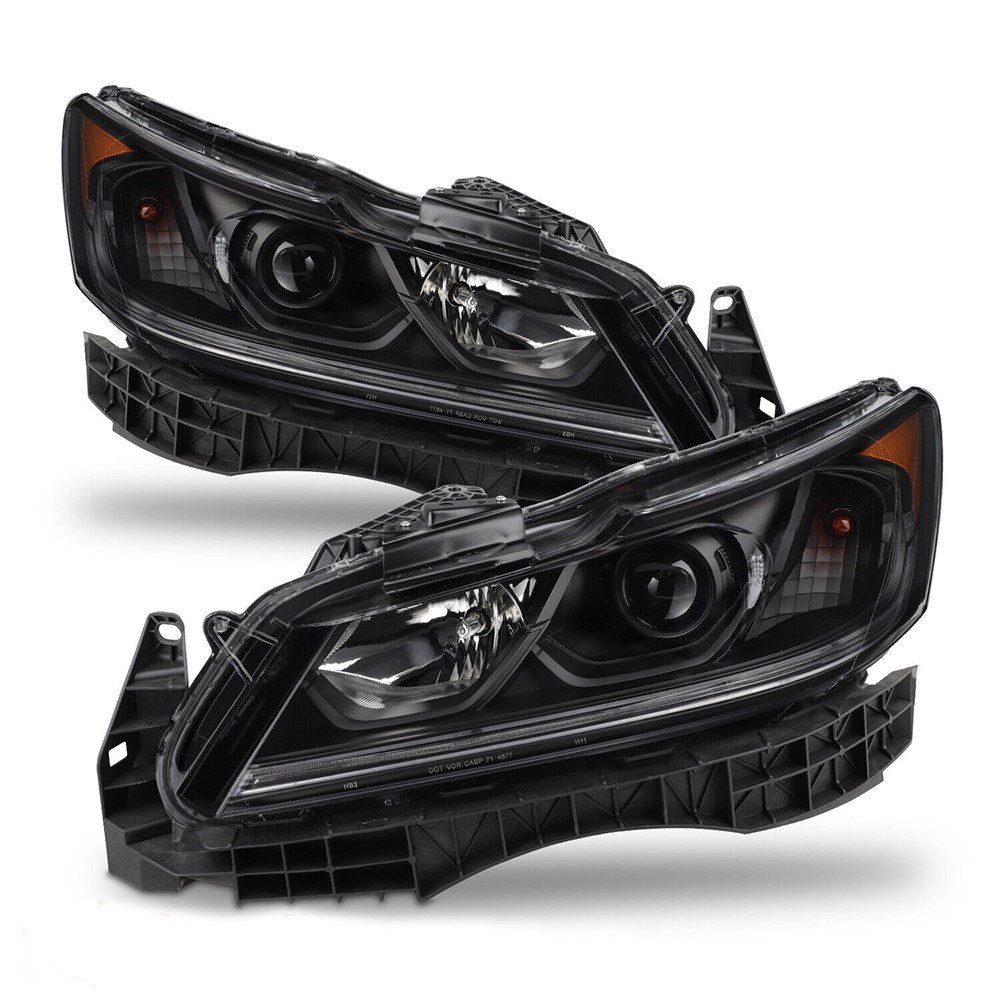 2016 2017 Honda Accord LX Black Projector Headlights Left Right