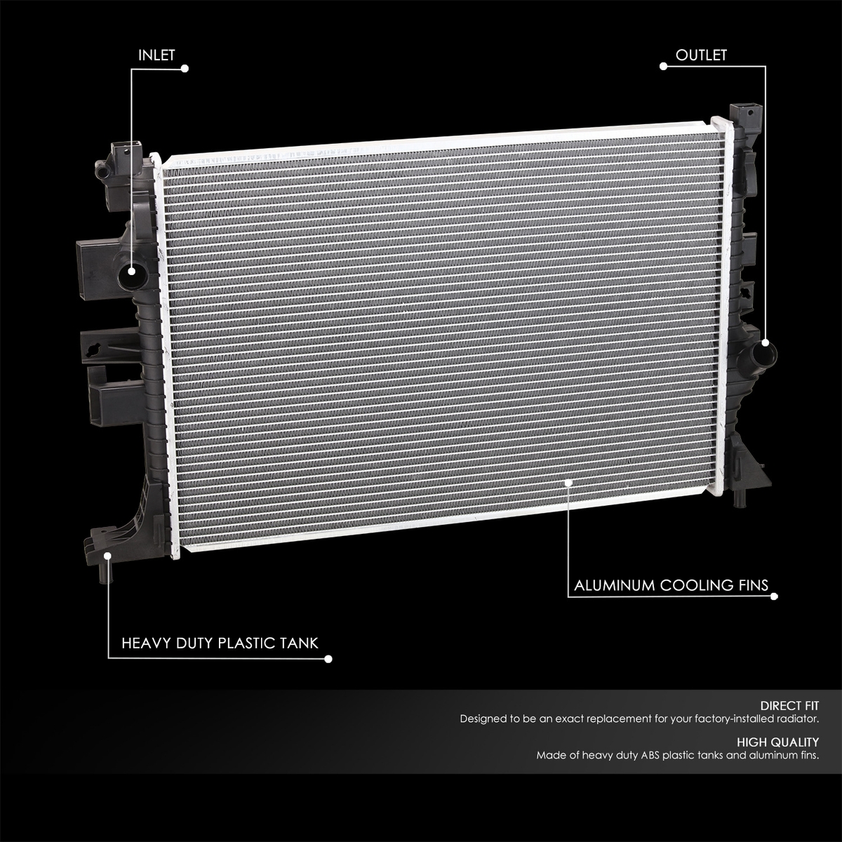 2016-2018 Ford Focus 2.3T OE Style Aluminum Core Cooling Radiator DPI 13624