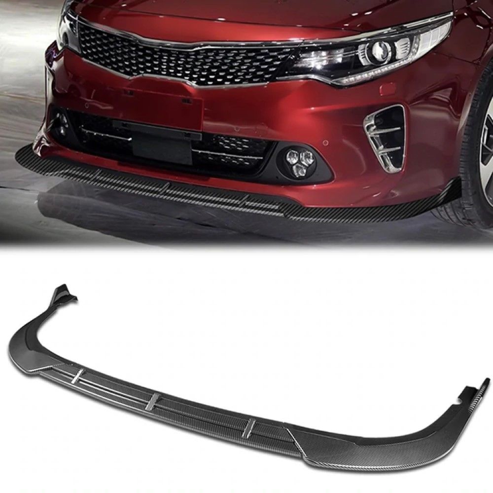 2016 2018 Kia Optima SX SXL S Front Bumper Lip 3 Pieces STP Style CF Look