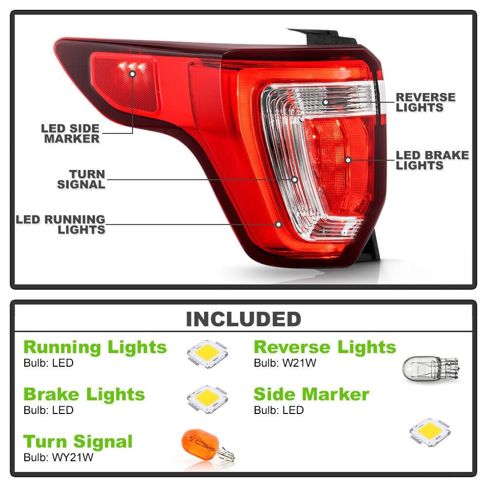 2016-2019 Ford Explorer Base|Limited|Platinum|XLT LED Tail Lights ...