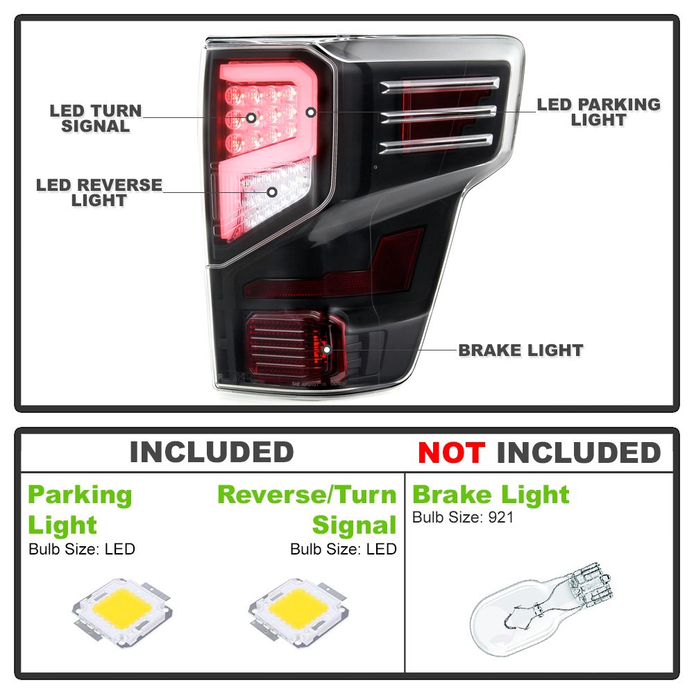 2016-2019 Nissan Titan / Titan XD Full-LED Optic Style Tail Lights - Black