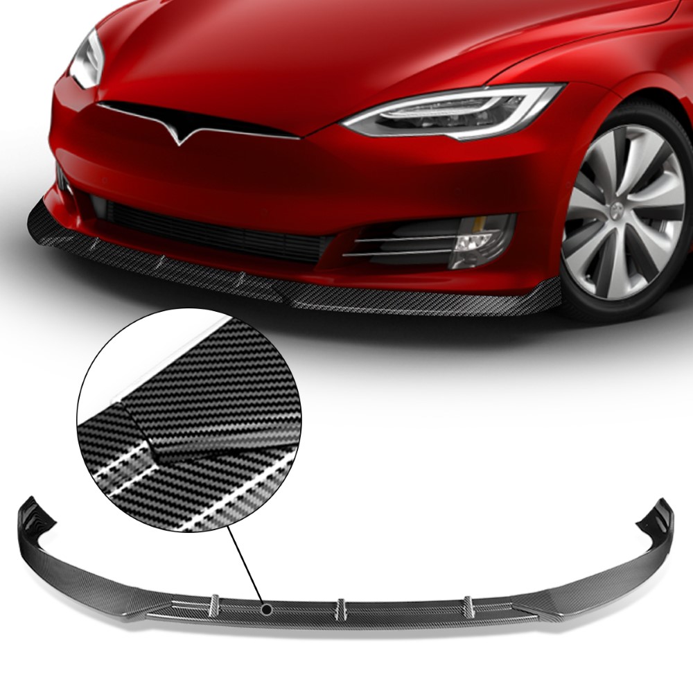 2016-2020 Tesla Model S 3Pcs STP-Style Front Bumper Lip Splitter ...