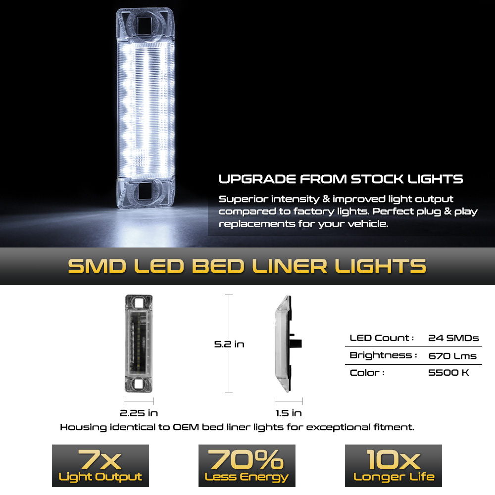 2016-2022 Dodge Ram 5500K Full LED Truck Bed Replacement Lights - Set ...