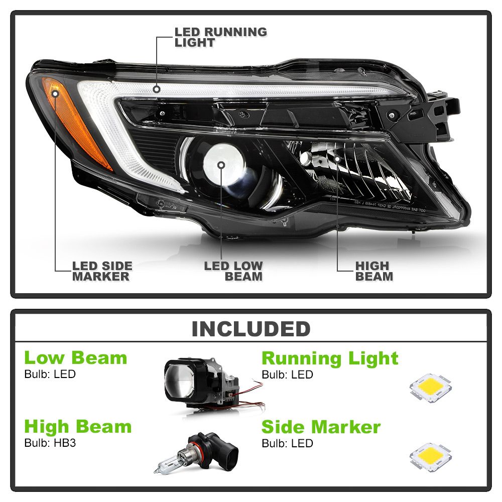 2016-2022 Honda Pilot|17-22 Ridgeline w/ LED Projectors & DRL Headlight ...