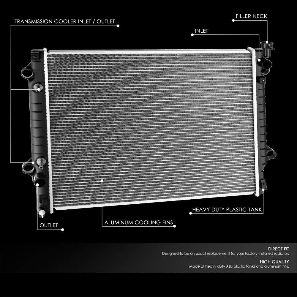 2016-2023 Toyota Tacoma Factory Style Aluminum Core Cooling Radiator ...